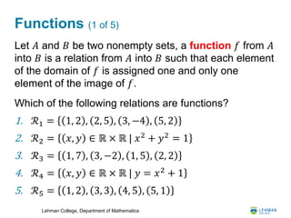 MAT-314 Relations and Functions | PPT