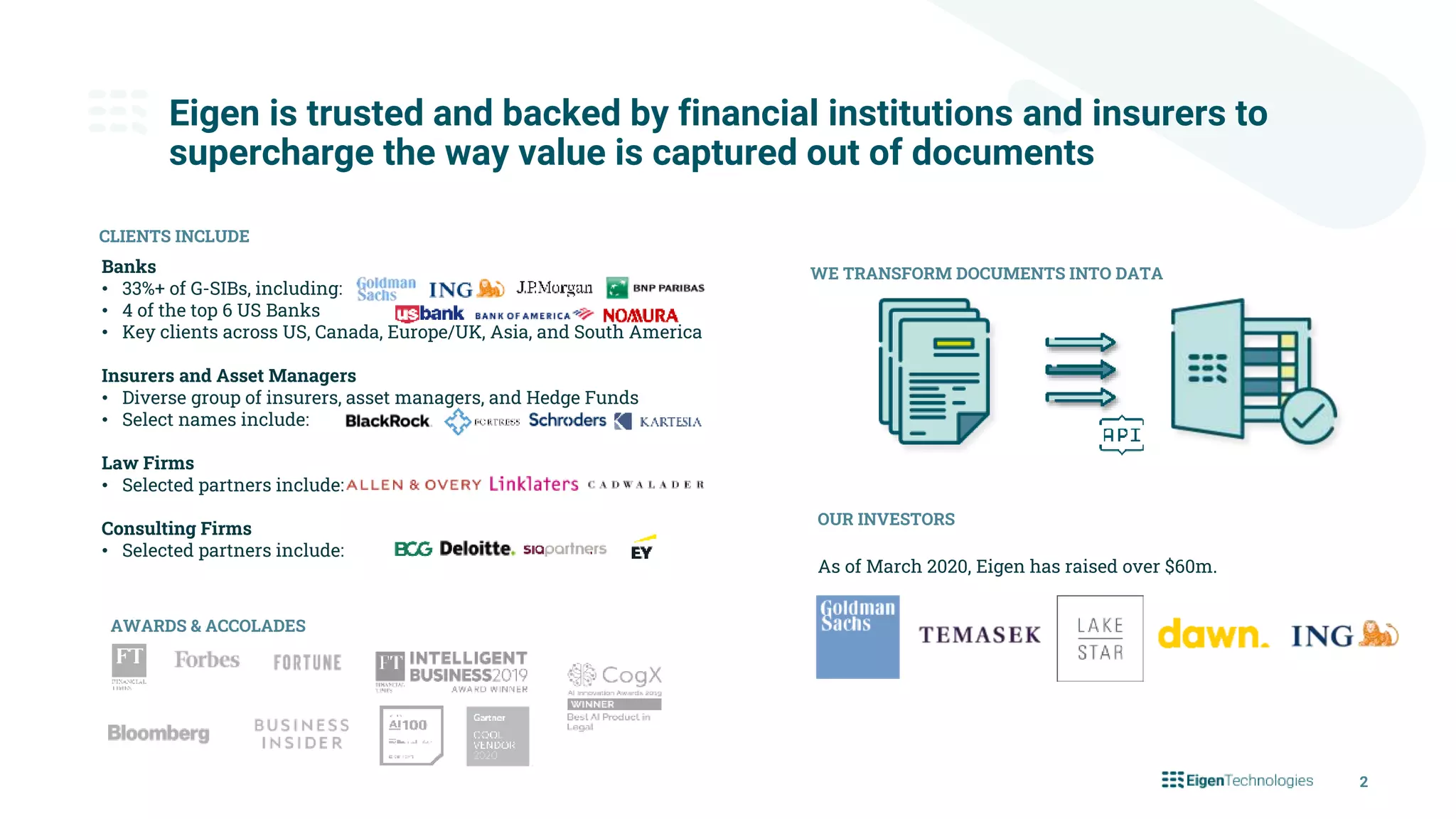 The Digital Innovation Award - Eigen Technologies | PPTX