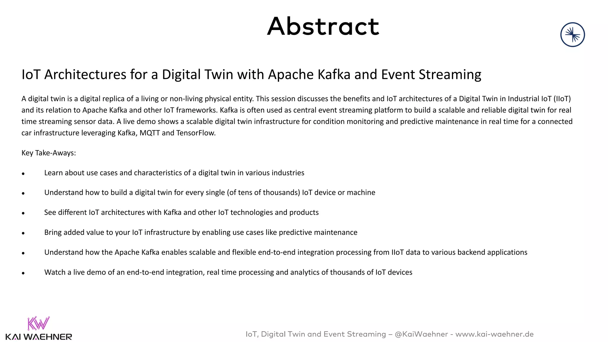 Iot Architectures For A Digital Twin With Apache Kafka Iot Platforms