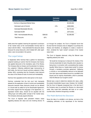 Mercer Capital's Value Matters™ | Issue 3 2020 | PDF