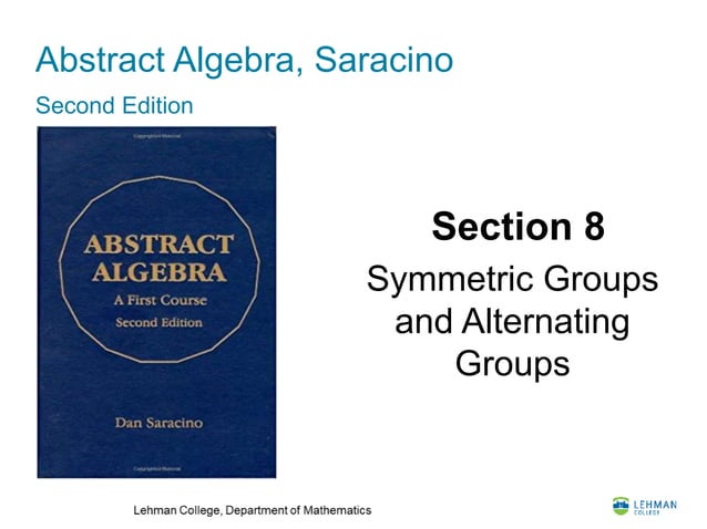 Section 8: Symmetric Groups | PPTX