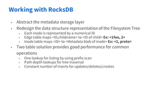 Scalable and High available Distributed File System Metadata Service Using gRPC, RocksDB and ...