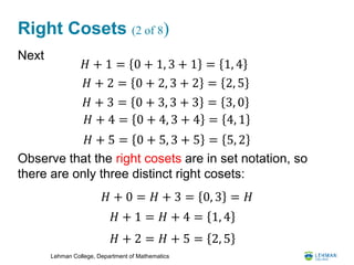 Section 9: Equivalence Relations & Cosets | PPTX