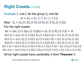 Section 9: Equivalence Relations & Cosets | PPTX
