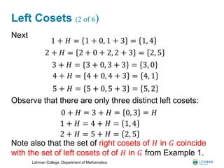 Section 9: Equivalence Relations & Cosets | PPTX