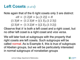 Section 9: Equivalence Relations & Cosets | PPTX