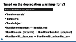 Roadmap for RubyGems 4 and Bundler 3 | PPT