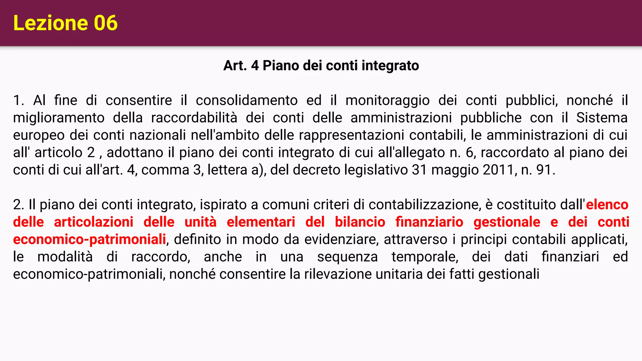 Lezione n. 06 - Contabilità pubblica (programmazione finanziaria ...