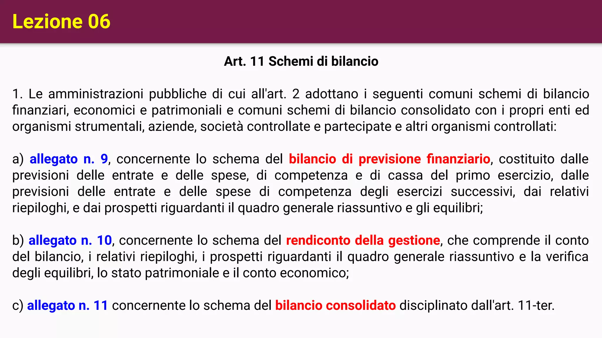 Lezione n. 06 - Contabilità pubblica (programmazione finanziaria ...