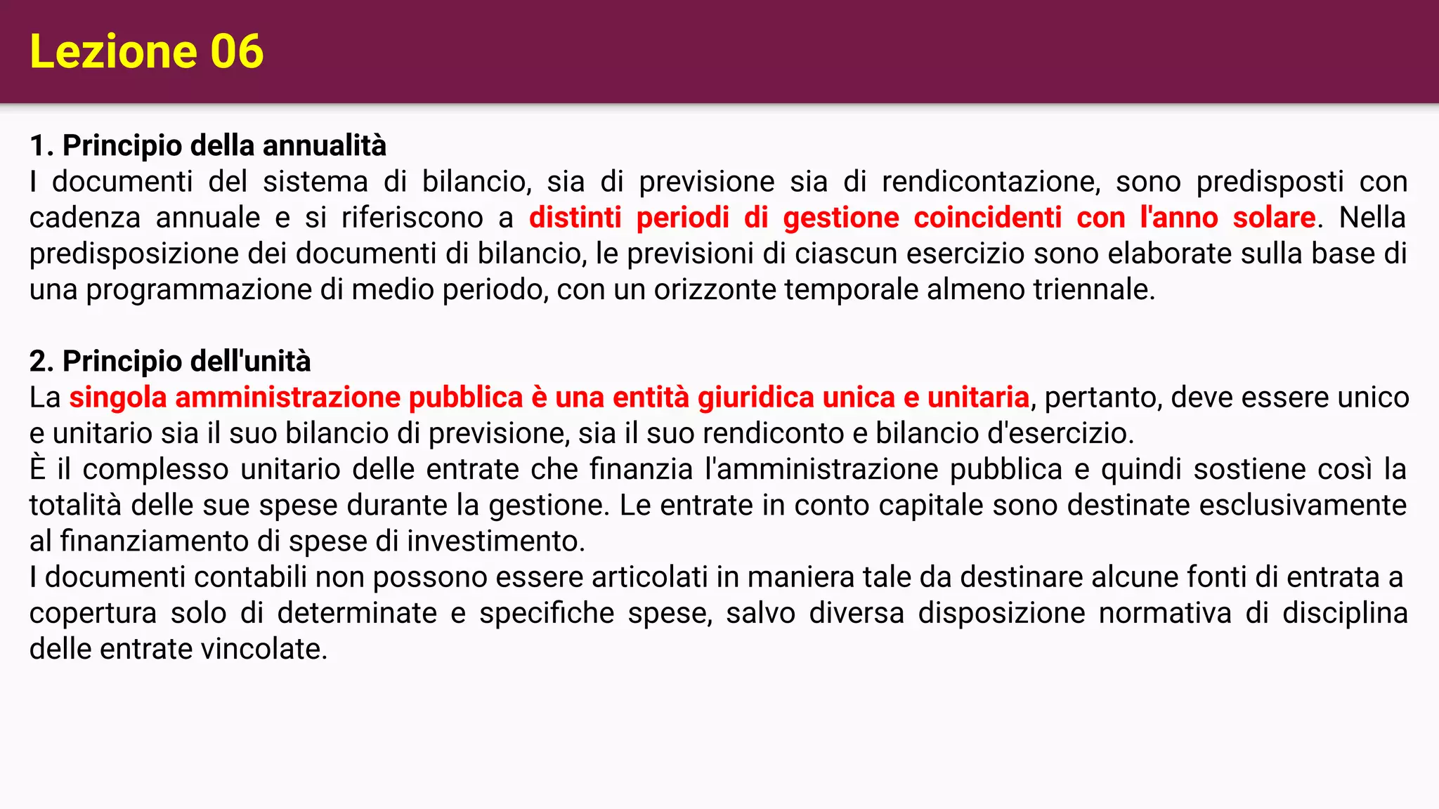 Lezione n. 06 - Contabilità pubblica (programmazione finanziaria ...