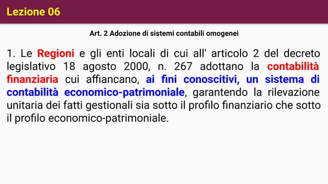 Lezione n. 06 - Contabilità pubblica (programmazione finanziaria ...