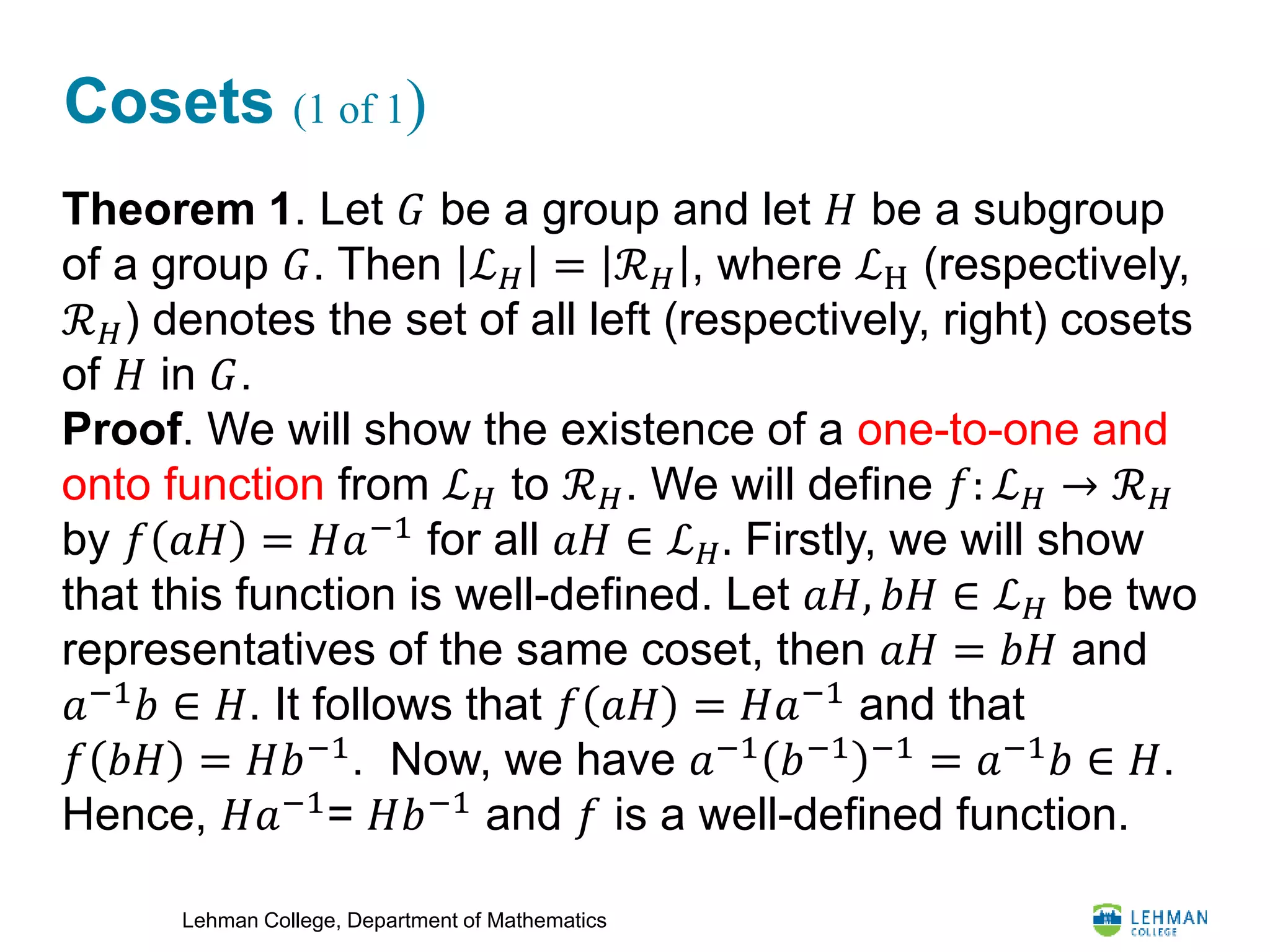 Section 10: Lagrange's Theorem | PPTX
