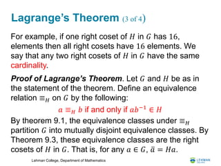 Section 10: Lagrange's Theorem | PPTX