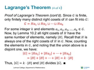 Section 10: Lagrange's Theorem | PPTX