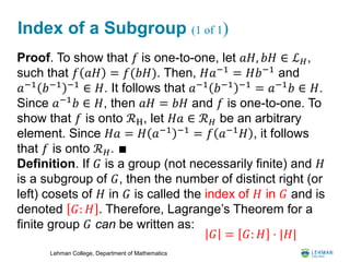 Section 10: Lagrange's Theorem | PPTX