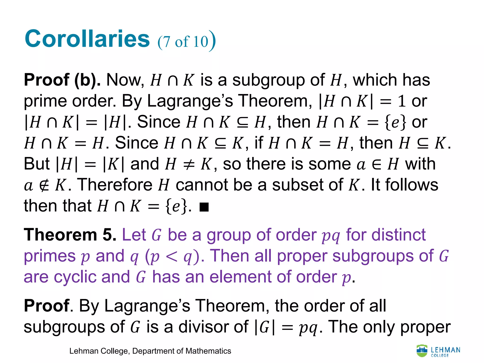 Section 11: Normal Subgroups | PPTX