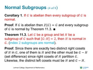 Section 11: Normal Subgroups | PPTX
