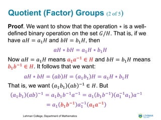 Section 11: Normal Subgroups | PPTX