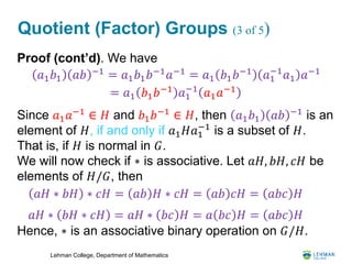 Section 11: Normal Subgroups | PPTX