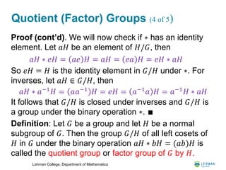 Section 11: Normal Subgroups | PPTX