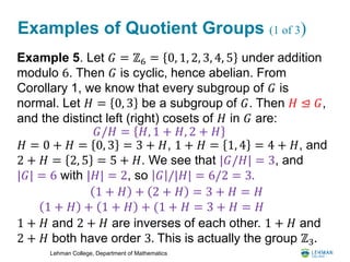 Section 11: Normal Subgroups | PPTX