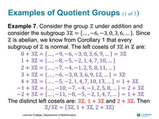 Section 11: Normal Subgroups | PPTX