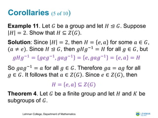 Section 11: Normal Subgroups | PPTX