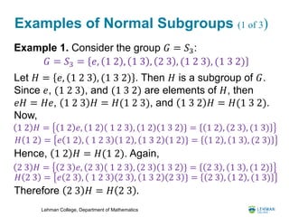 Section 11: Normal Subgroups | PPTX