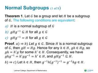 Section 11: Normal Subgroups | PPTX