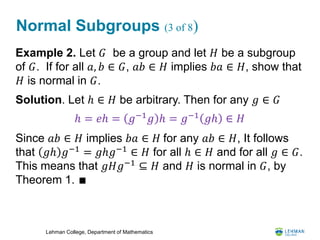 Section 11: Normal Subgroups | PPTX