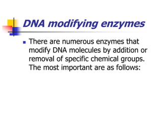 Enzymes in Genetic Engineering Mahatma Gandhi Central University ...