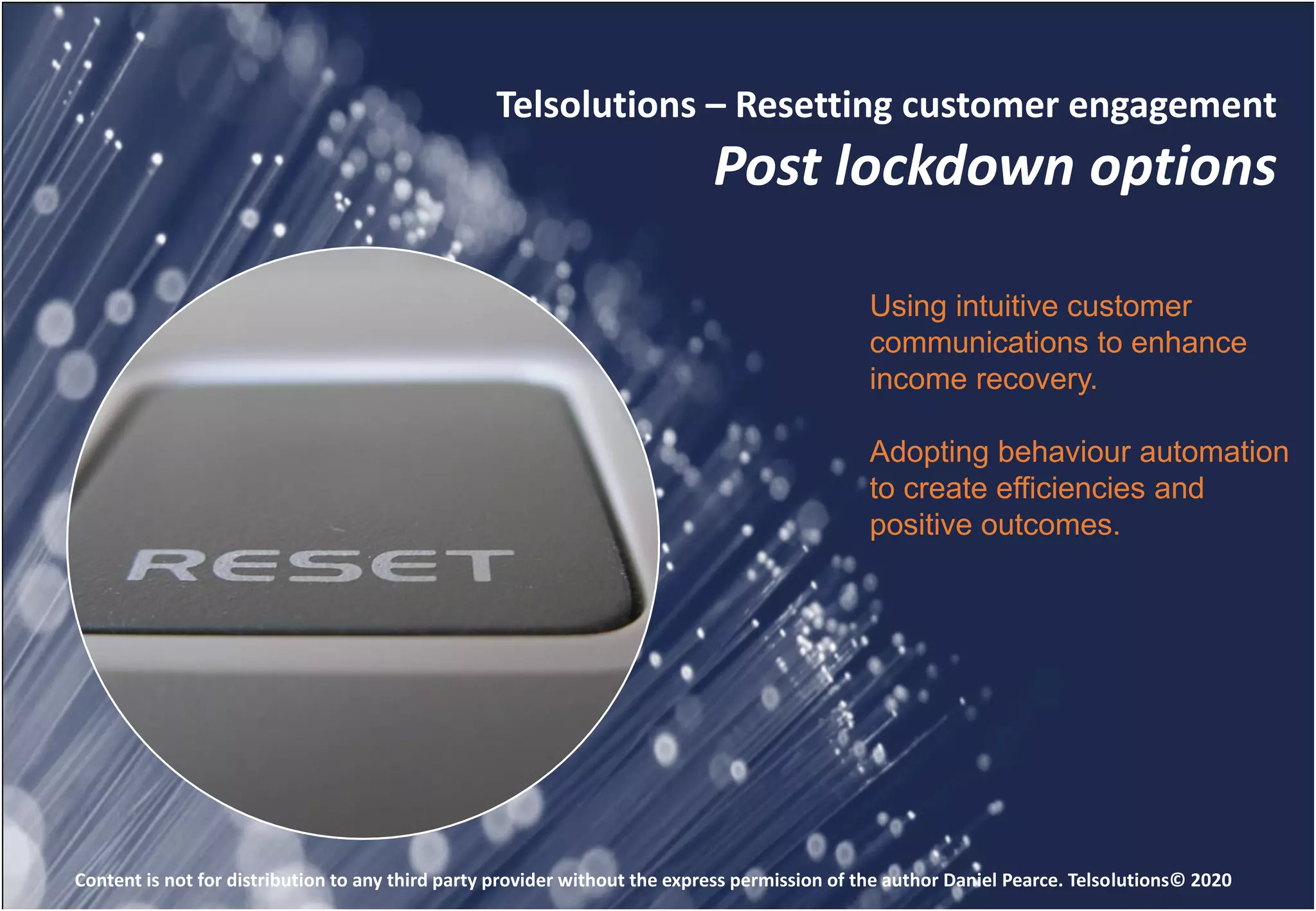 Resetting the customer engagement process - post lockdown | PPT