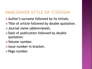 Different Styles of referencing Conventions | PDF | Books and Literature
