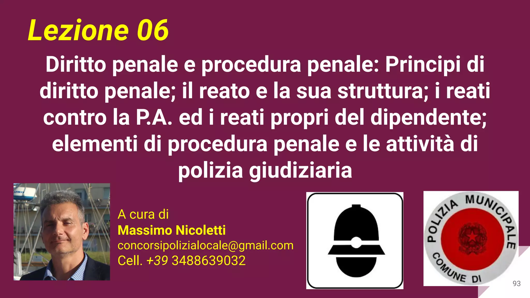 Lezione n. 06 - Diritto penale e procedura penale: Principi di diritto ...