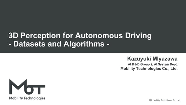 3D Perception for Autonomous Driving - Datasets and Algorithms - | PDF | 3-D Graphics | Computer ...