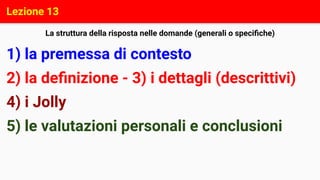 Lezione n. 13 - Esercitazione alla prova orale: analisi di esempi di prove di concorsi per l ...