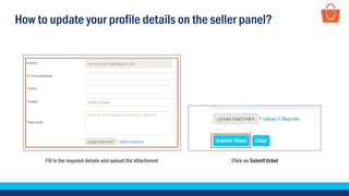 How to update profile details on seller panel | PDF