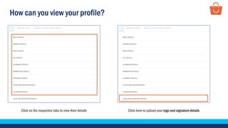 How to update profile details on seller panel | PDF