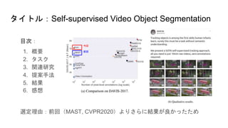 [DL輪読会]Self-supervised Video Object Segmentation | PPTX