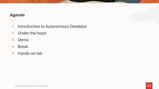 Oracle Autonomous Database - introducción técnica y hands on lab | PPT