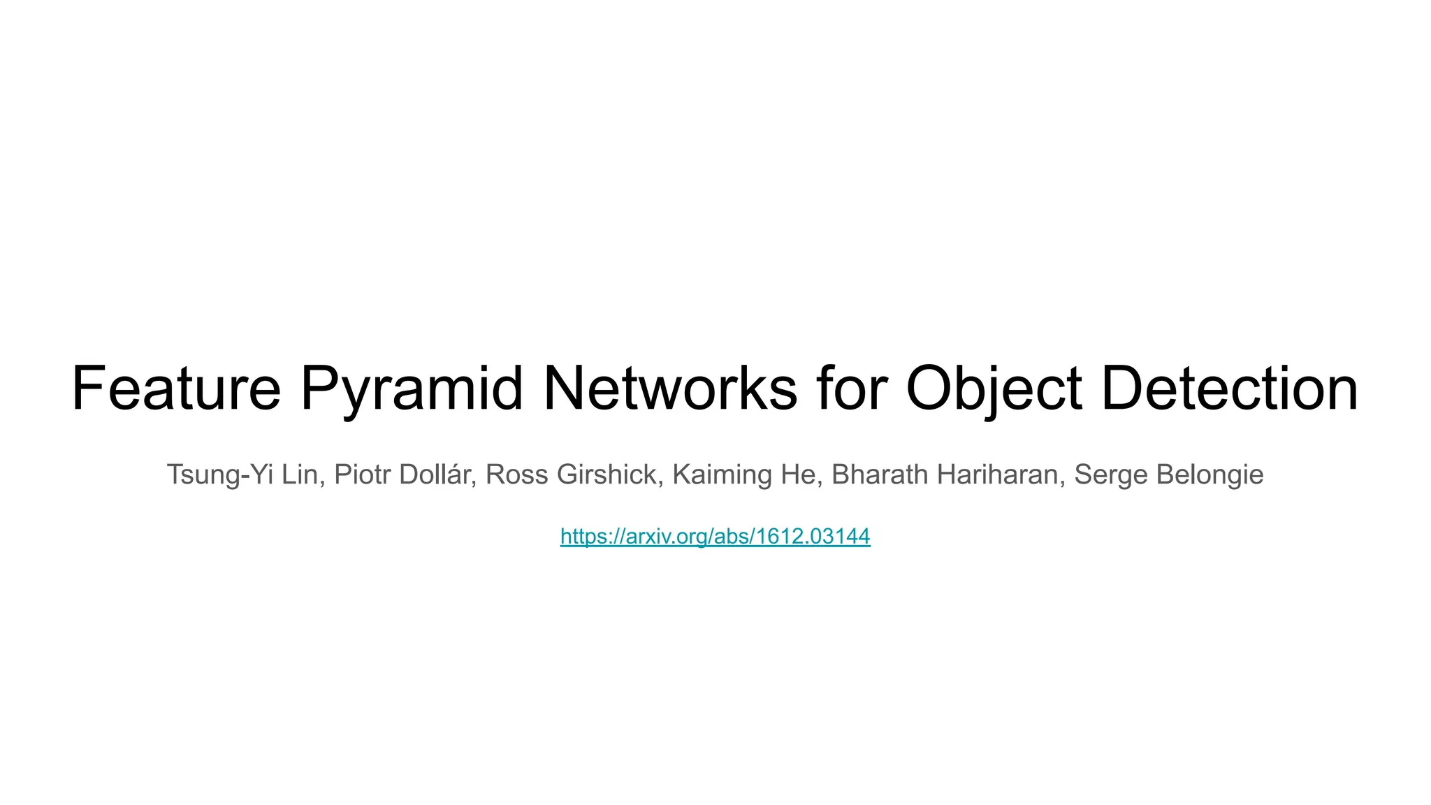 Feature Pyramid Network, FPN | PDF