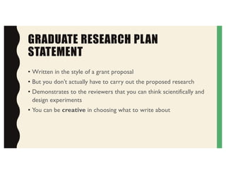 The NSF-GRFP: Proposed Research Statement | PPT