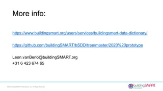 20200903 The 2020 buildingSMART Data Dictionary prototype (bSDD) | PPTX