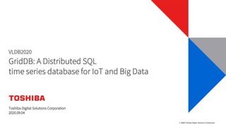 GridDB: A Distributed SQL time series database for IoT and Big Data | PPT