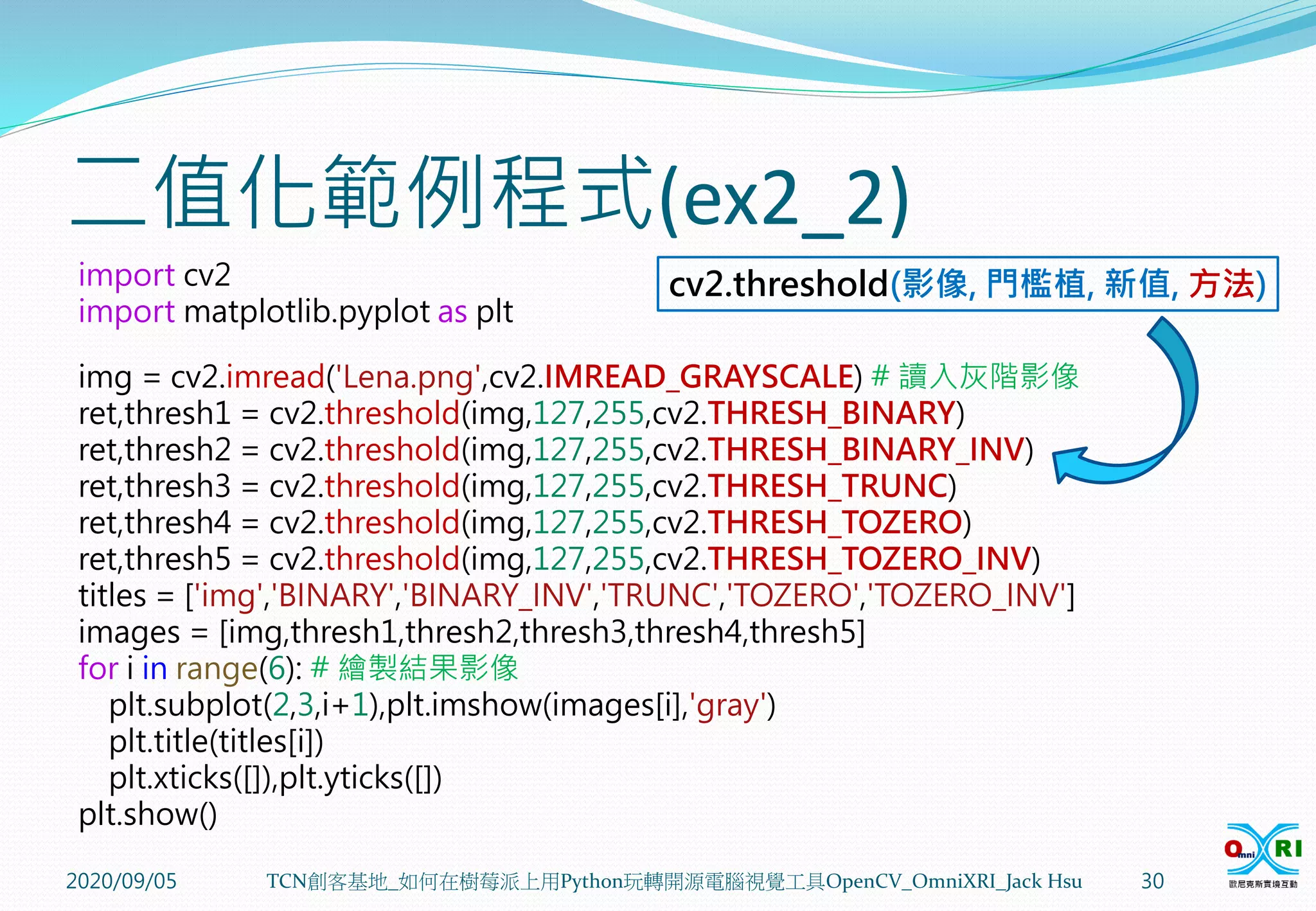 20200905_tcn_python_opencv_part1_omnixri | PPT