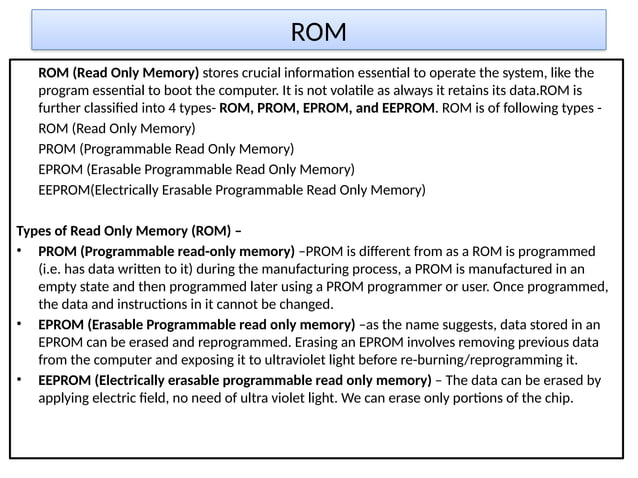 Computer system and organization types of memory | PPT