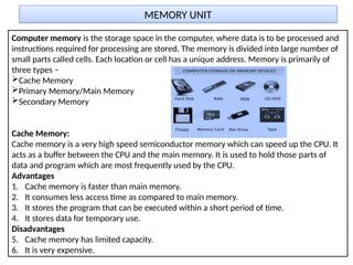Computer system and organization types of memory | PPT