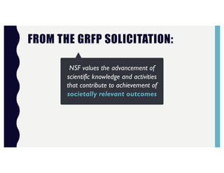 NSF-GRFP: Broader Impacts | PPT