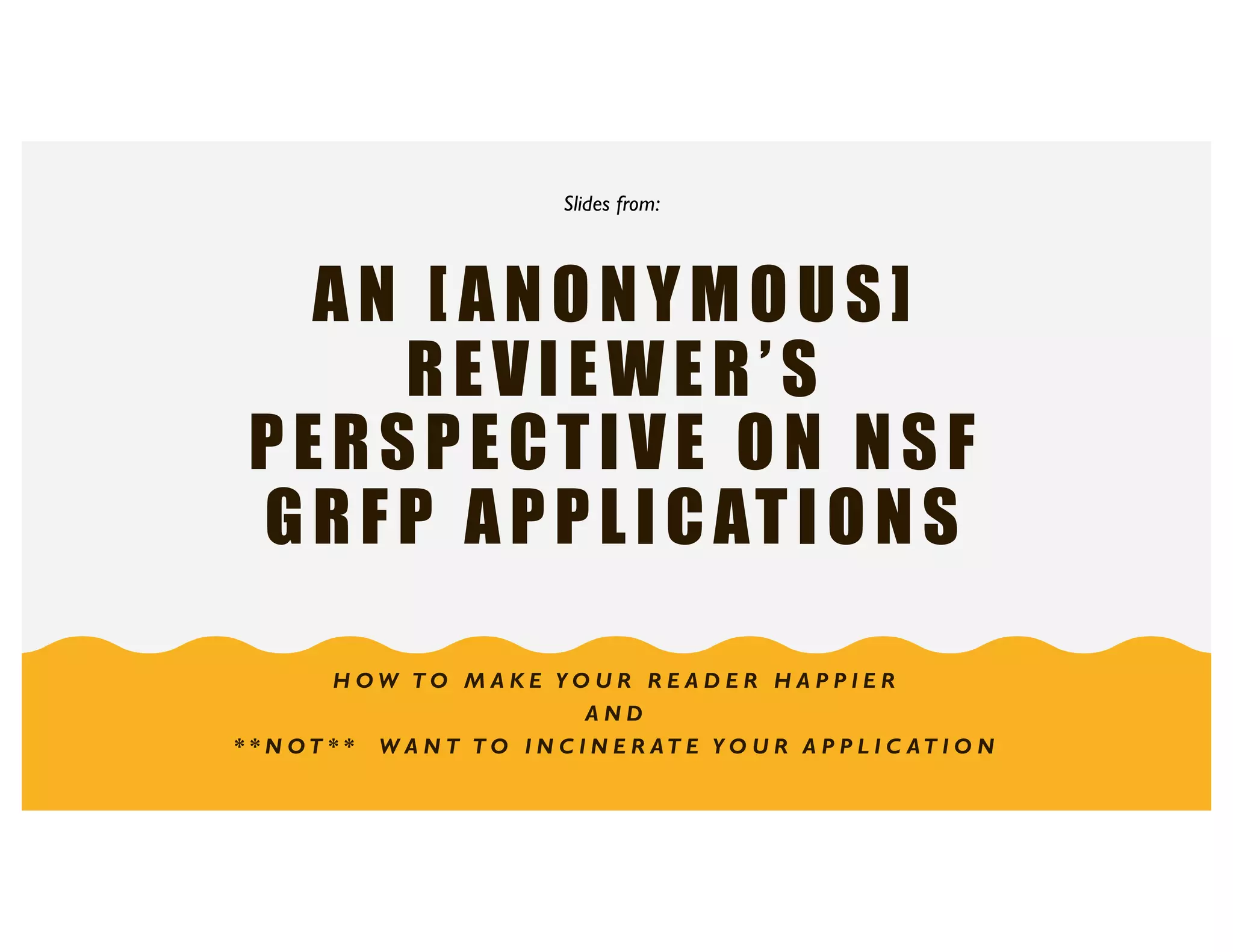 NSF-GRFP: Reviewer's Perspective | PDF