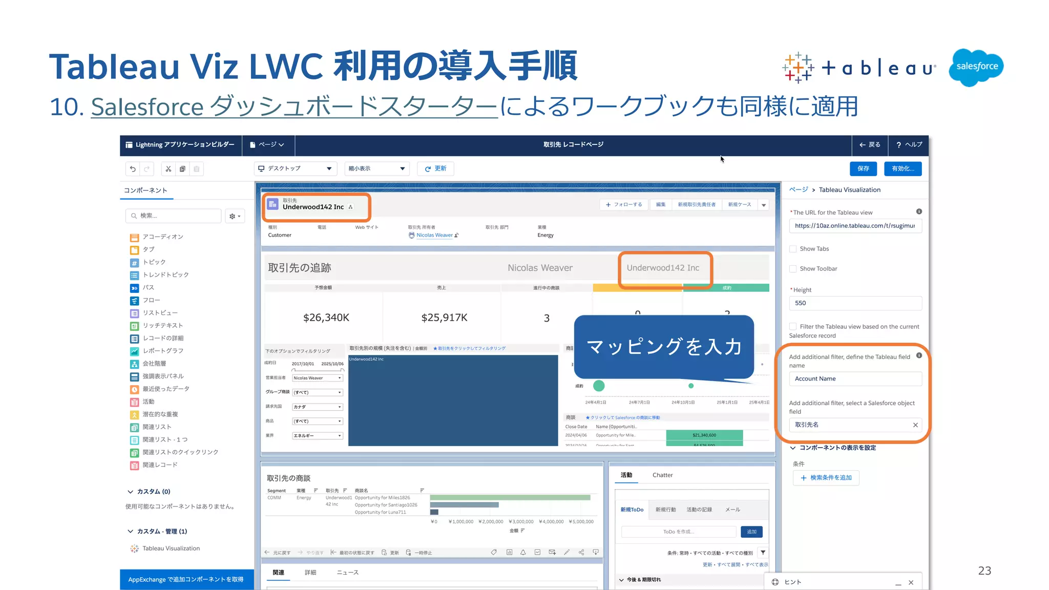 Tableau Viz Lighting Web Component_SalesforceへのTableauダッシュボード埋め込み | PDF
